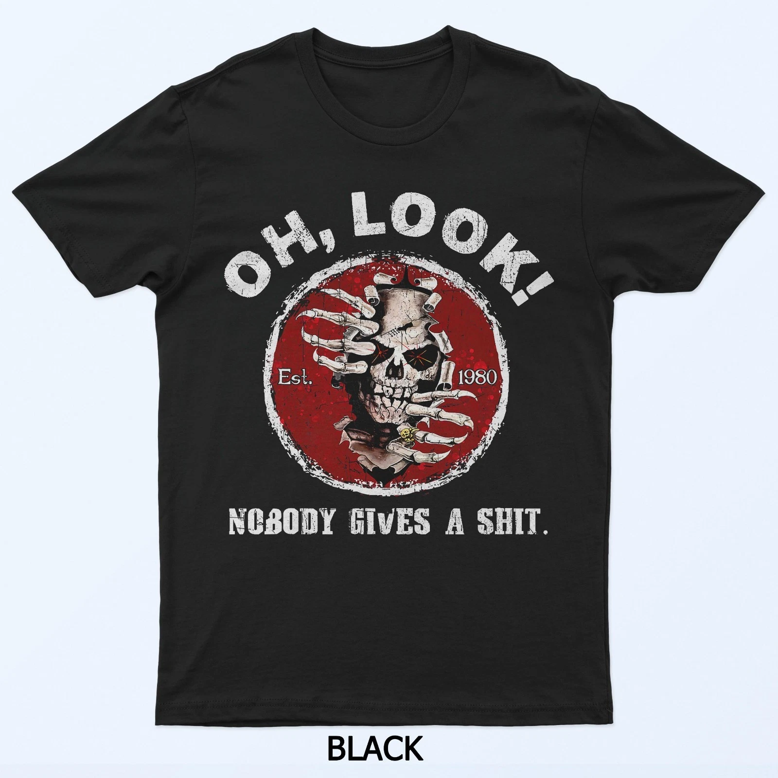 Gen X Skeleton Oh Look Nobody Gives A Shlt Est 1980 T-Shirt - Walmart.com