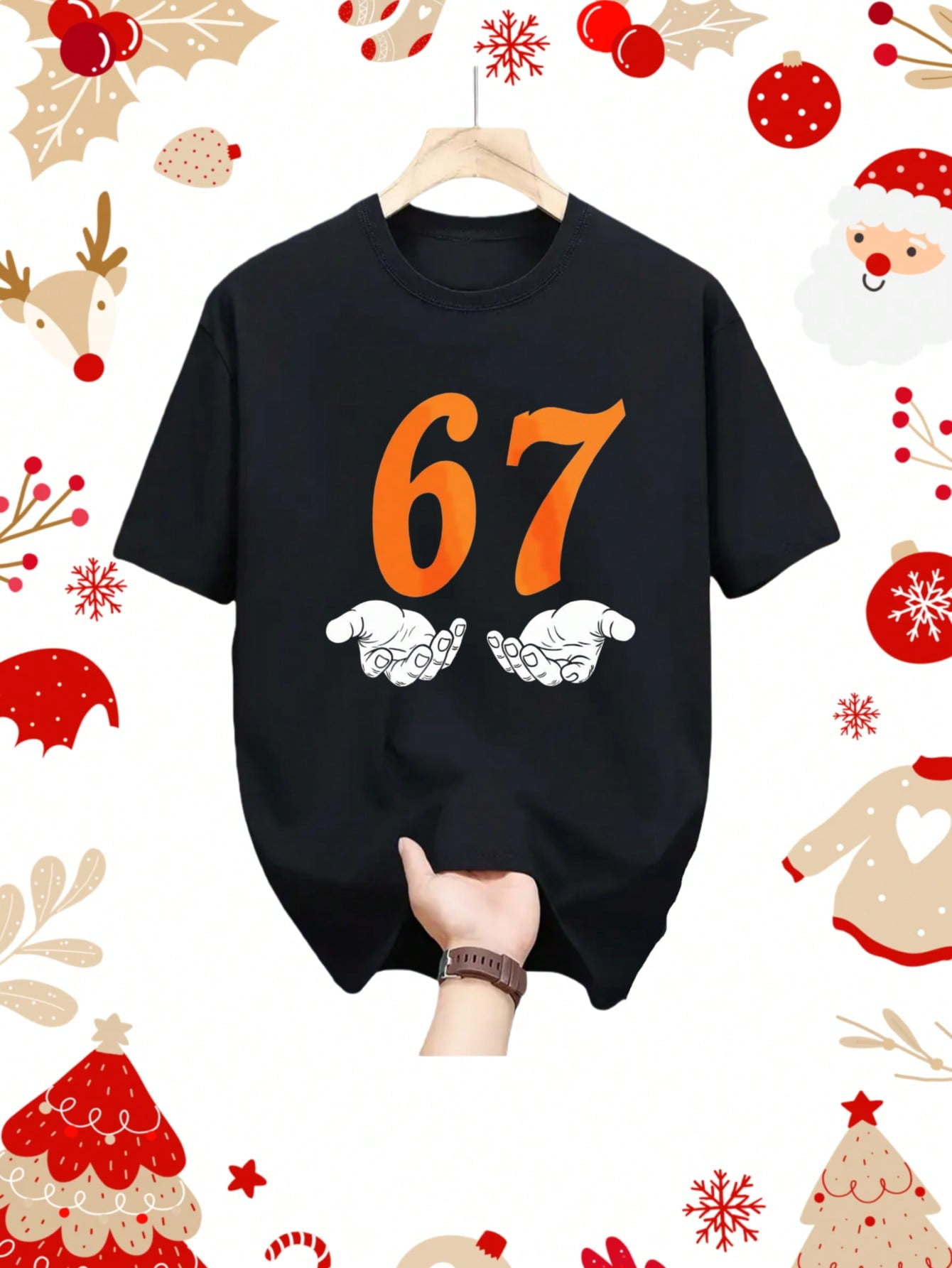 MAWOTEA Gen Z Six Seven 67 Funny Number Meme T-Shirt,Christmas Gift for ...