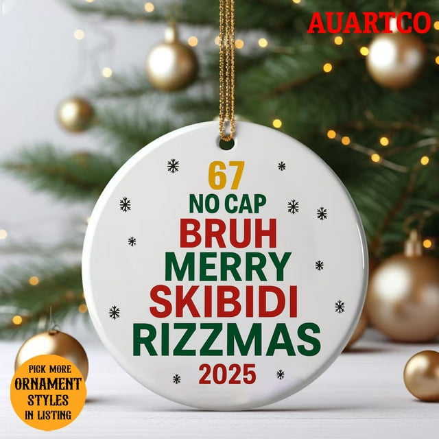 Gen Z Teen Slang Christmas Ornament, Skibidi Ohio Rizz Sigma Toilet ...