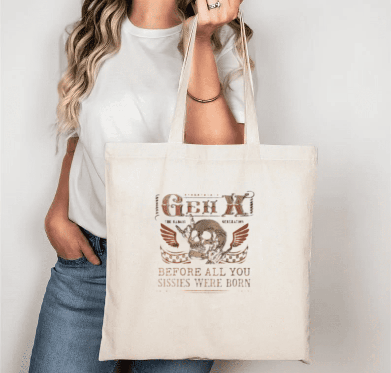 Gen x the badass generation bold retro graphic Tote bags - Walmart.com
