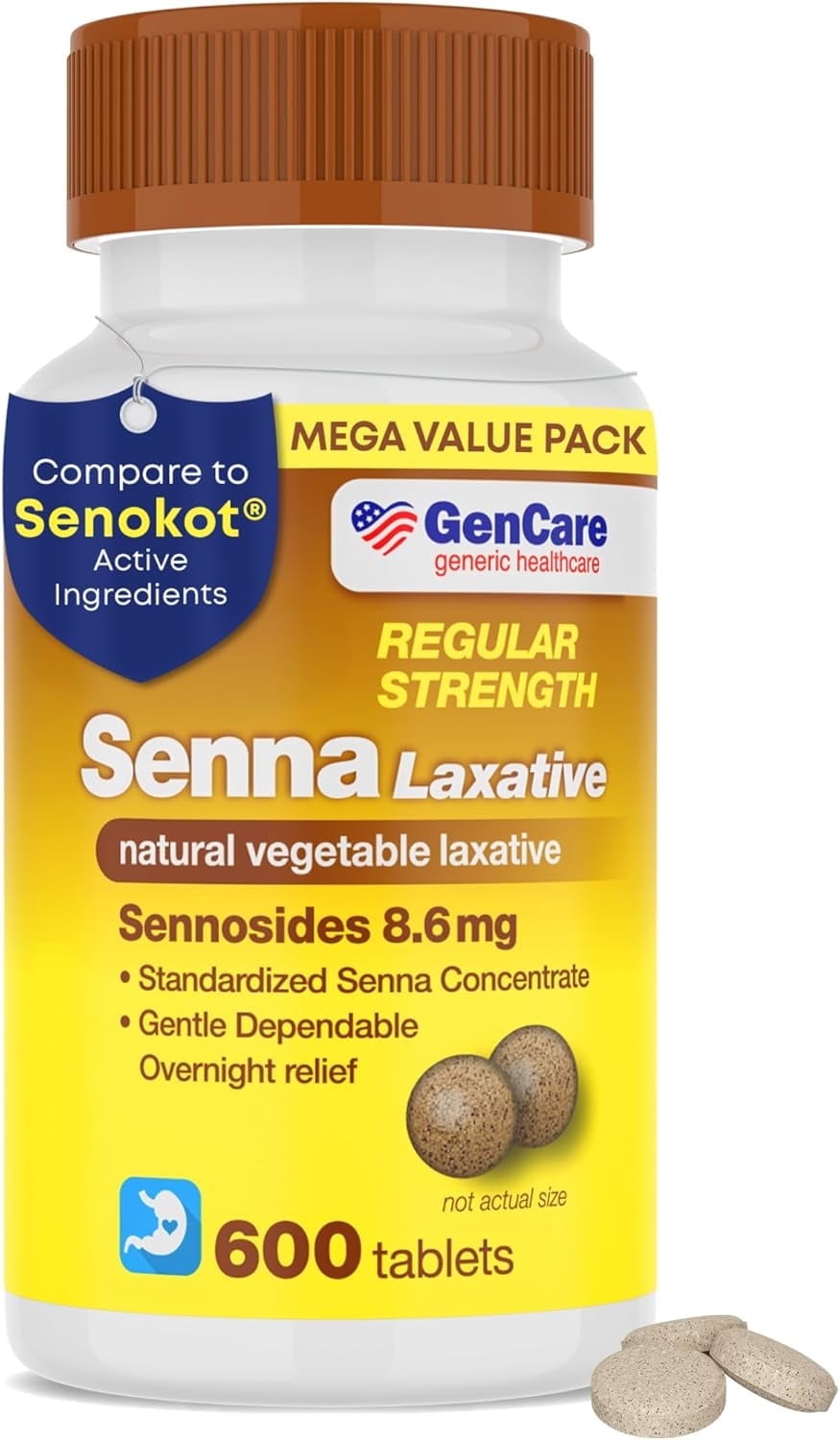 GenCare Senna Laxative Sennosides 8.6 mg All Natural Constipation ...