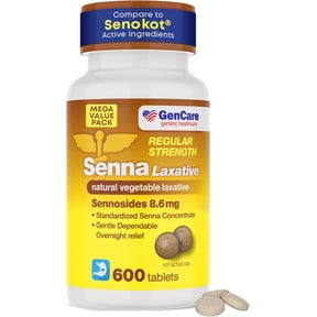 GenCare Maximum Strength Senna Laxative Sennosides 25mg Constipation ...