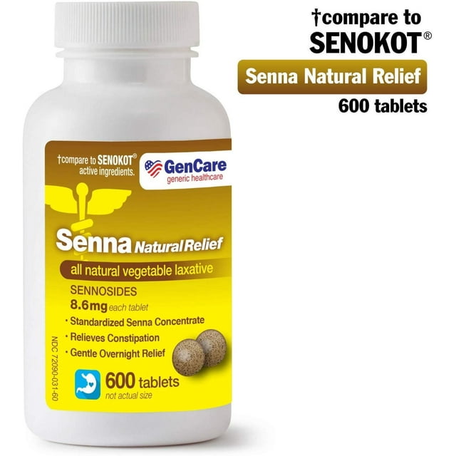 GenCare - Senna Laxatives (8.6mg Tablets) with Natural Sennosides (600 ...