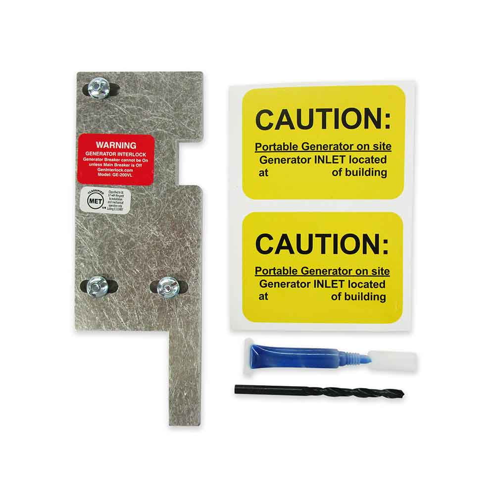 GenInterlock GE-200VL Generator Interlock Kit Breaker Panel 150/200 Amp ...