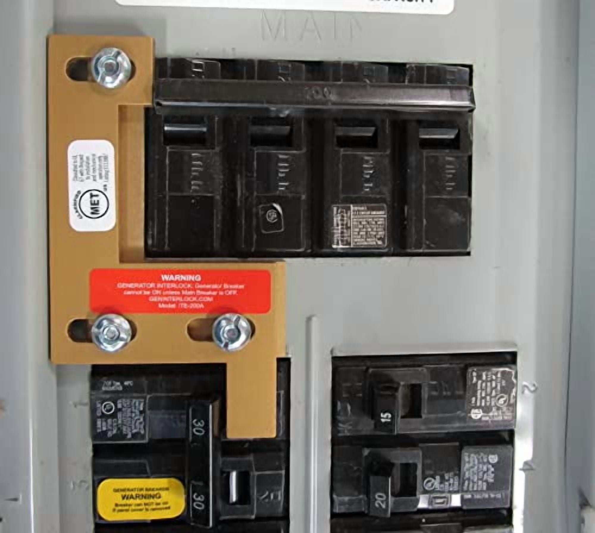 GenInterlock ITE-200A Gould, ITE, and Siemens Electrical Panels Interlock Kit for Safe Outdoor ...