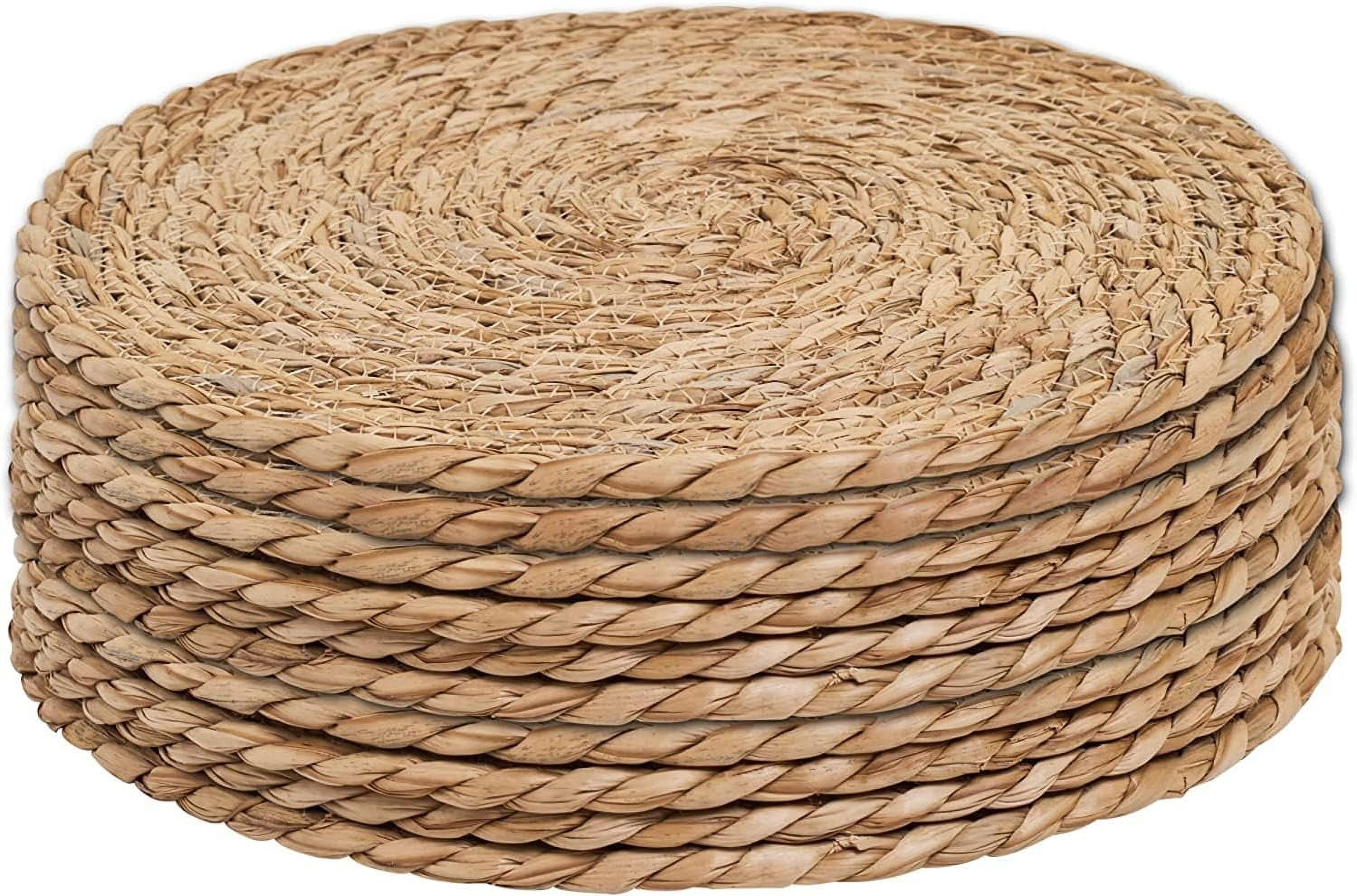 GenMous & Co.10PCS 13" Woven Placemats Round Rattan Placemats,Natural ...