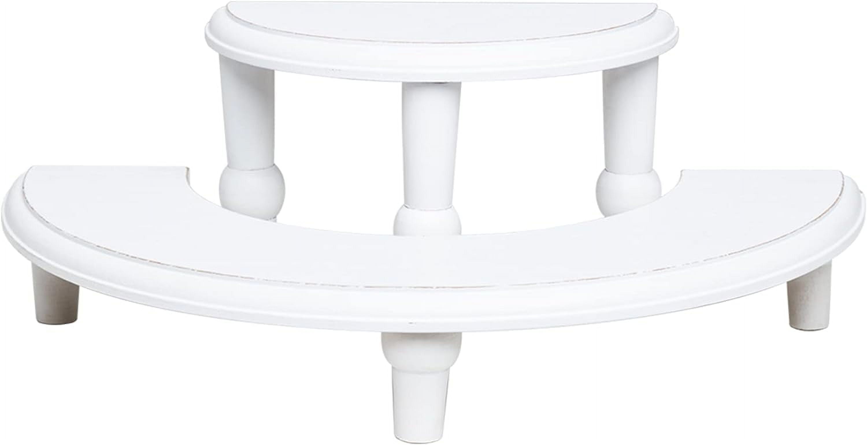 GenMous & Co.2-Tier Wood Riser,Wood Display Risers for Decor,Large Space Half Moon Dessert ...