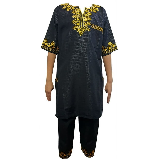 GenOne African Kente Brocade Suit Traditional Dashiki Boy Pant Set ...