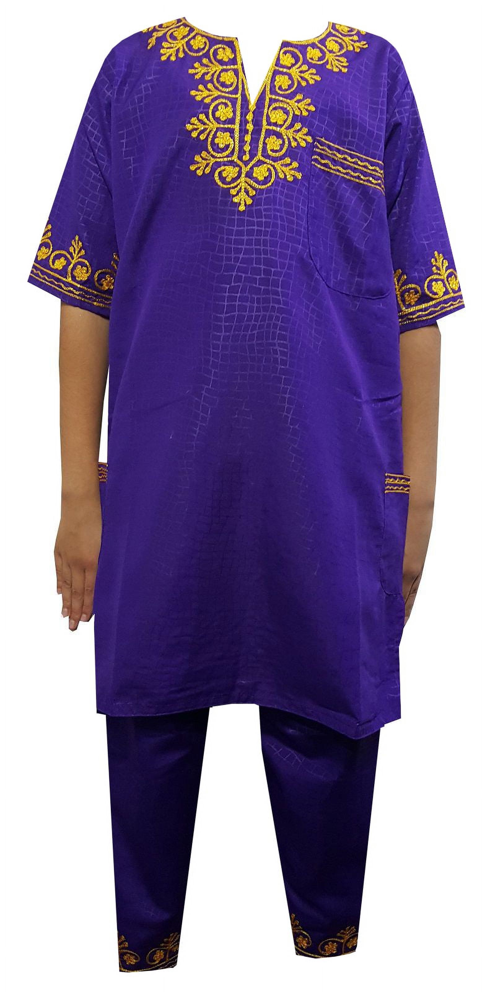 GenOne African Kente Brocade Suit Traditional Dashiki Boy Pant Set ...