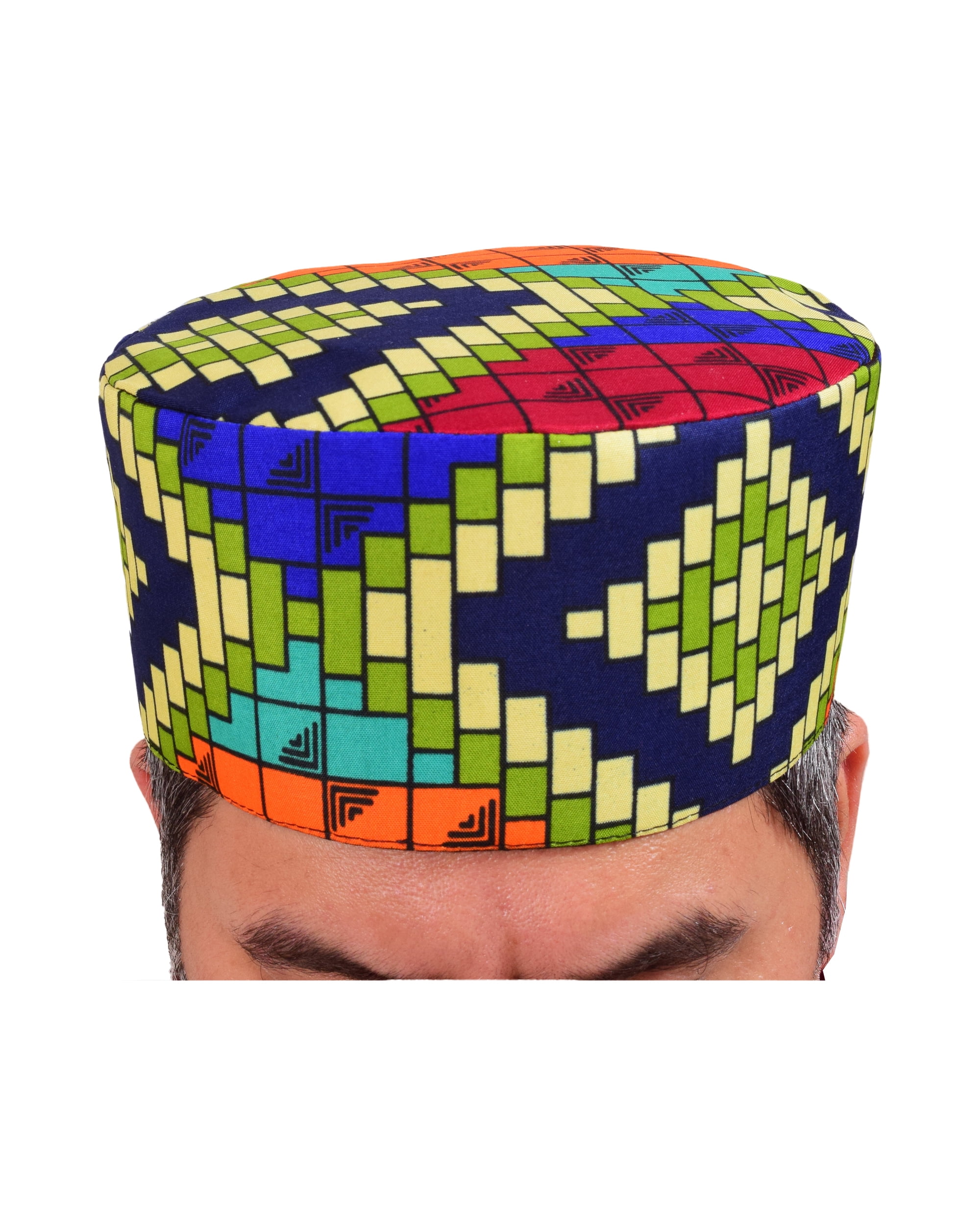 GenOne African Kente Kufi Hat for men Women Kentew Headwear 7 3/8, 59 ...