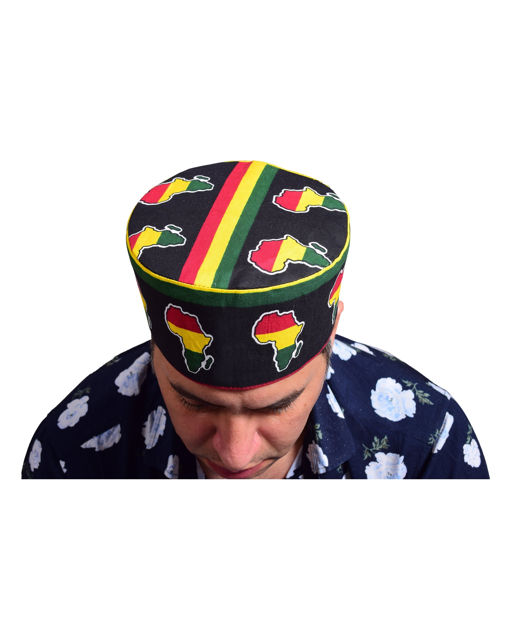 GenOne African Kente Kufi Kofi Men Hat Women Headwear 6 3/4, 54 cm P32 ...