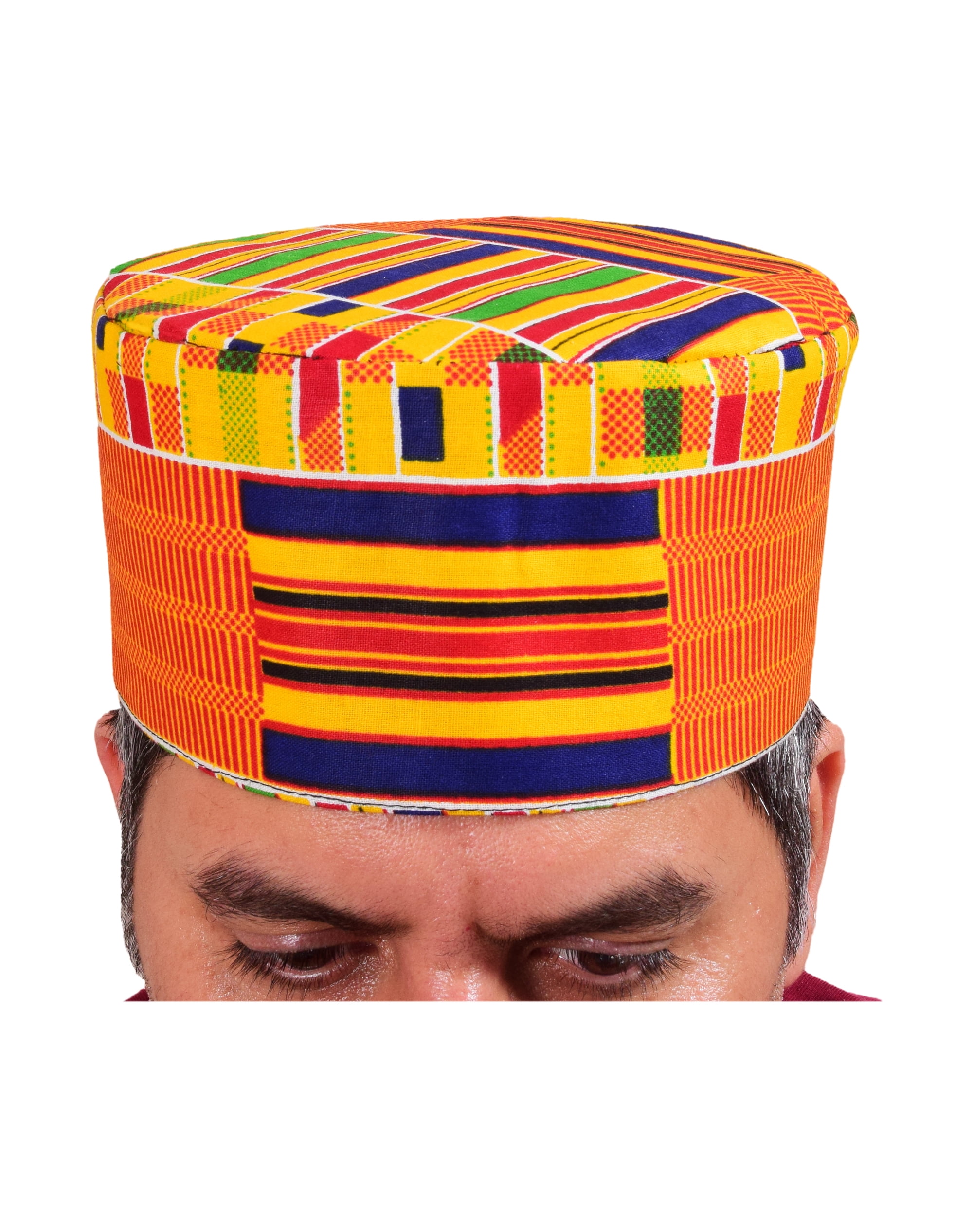 GenOne African Kente Kufi Kofi Men Hat Women Headwear 7 1/4, 58 cm, P01 ...