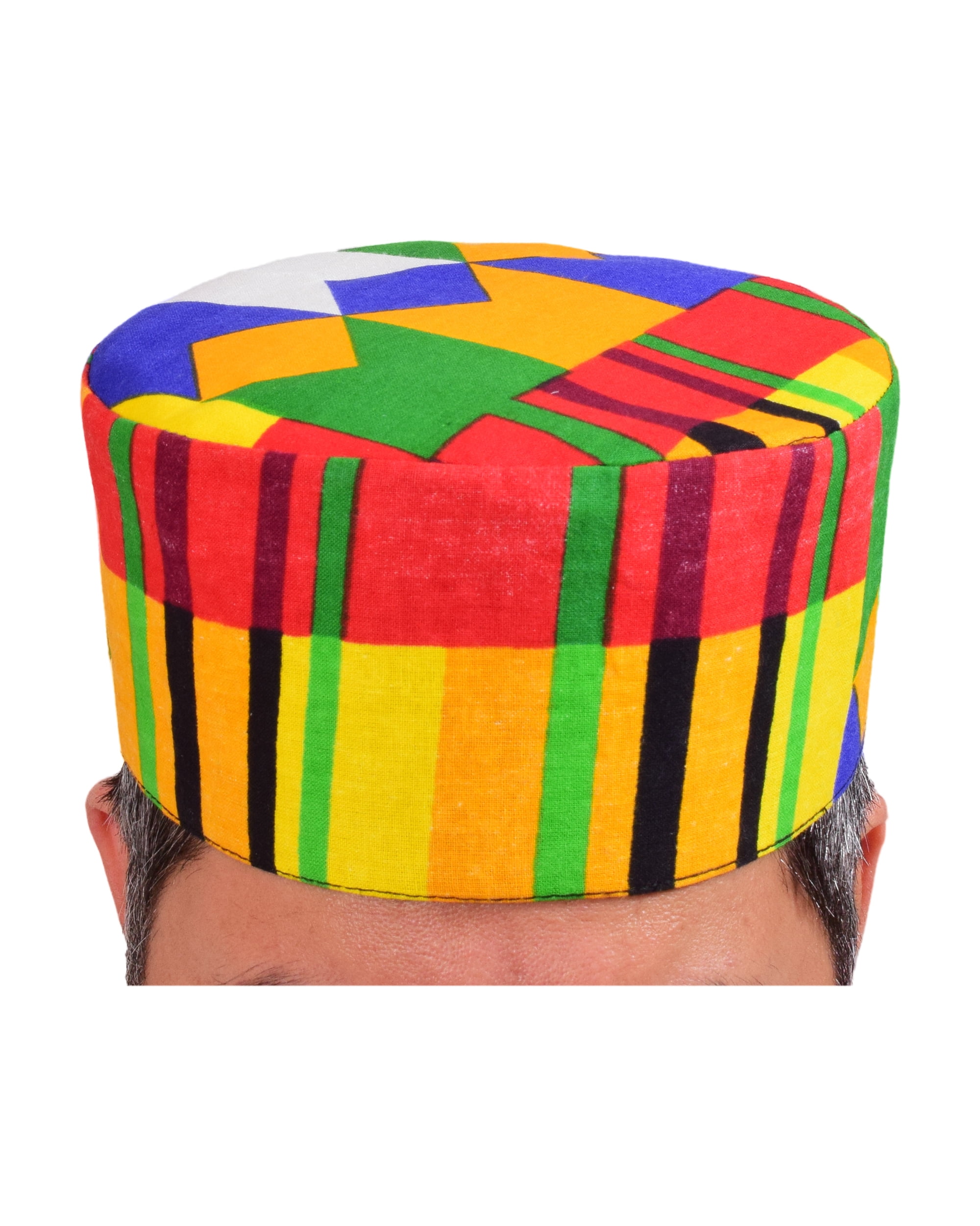 GenOne African Kente Kufi Kofi Men Hat Women Headwear 8 1/8, 65 cm, P37 ...