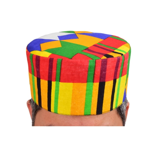 GenOne African Kente Kufi Kofi Men Hat Women Headwear 8 1/8, 65 cm, P37 ...
