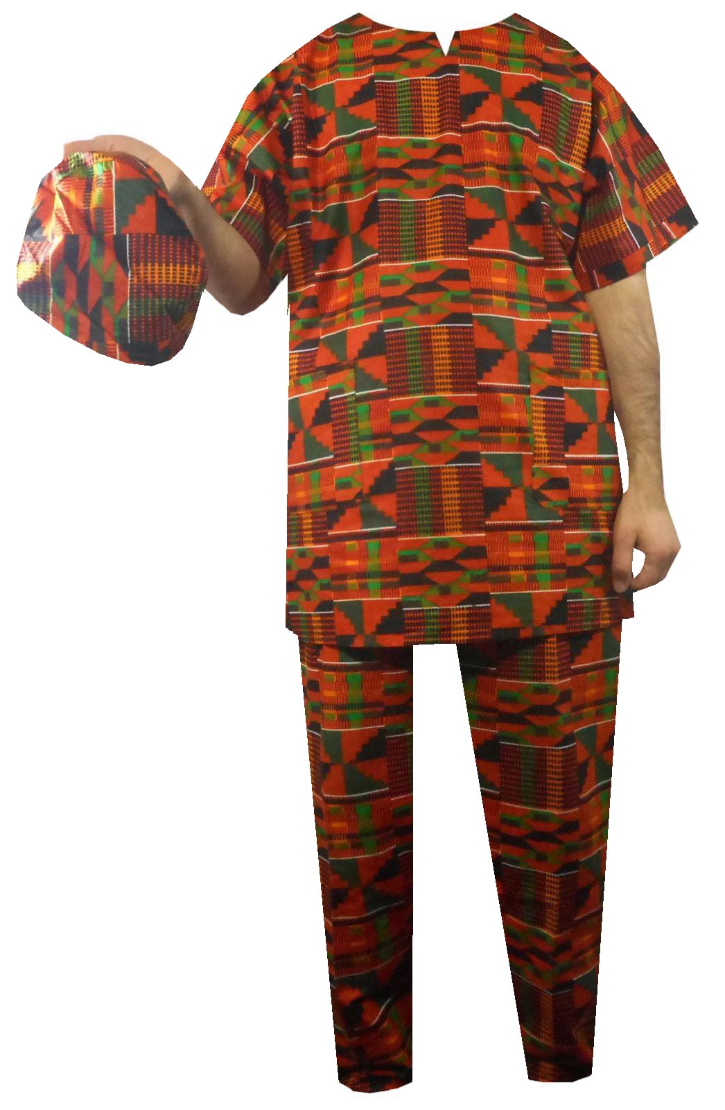 GenOne African Kente Suit Traditional Dashiki Pant Set Cotton Wedding ...