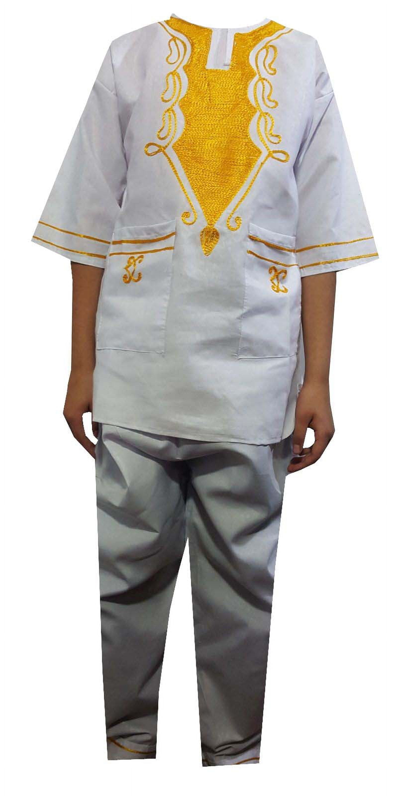 GenOne African Kente Suit Traditional Dashiki Pant Set Cotton Wedding ...