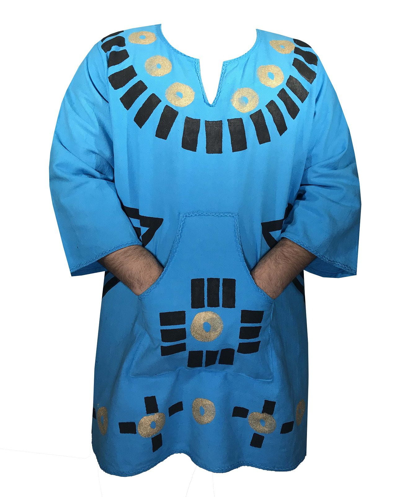 GenOne Handcrafted Dashiki Shirt Mud Cloth Men African Boho Top Vintage Poncho Plus Size ...