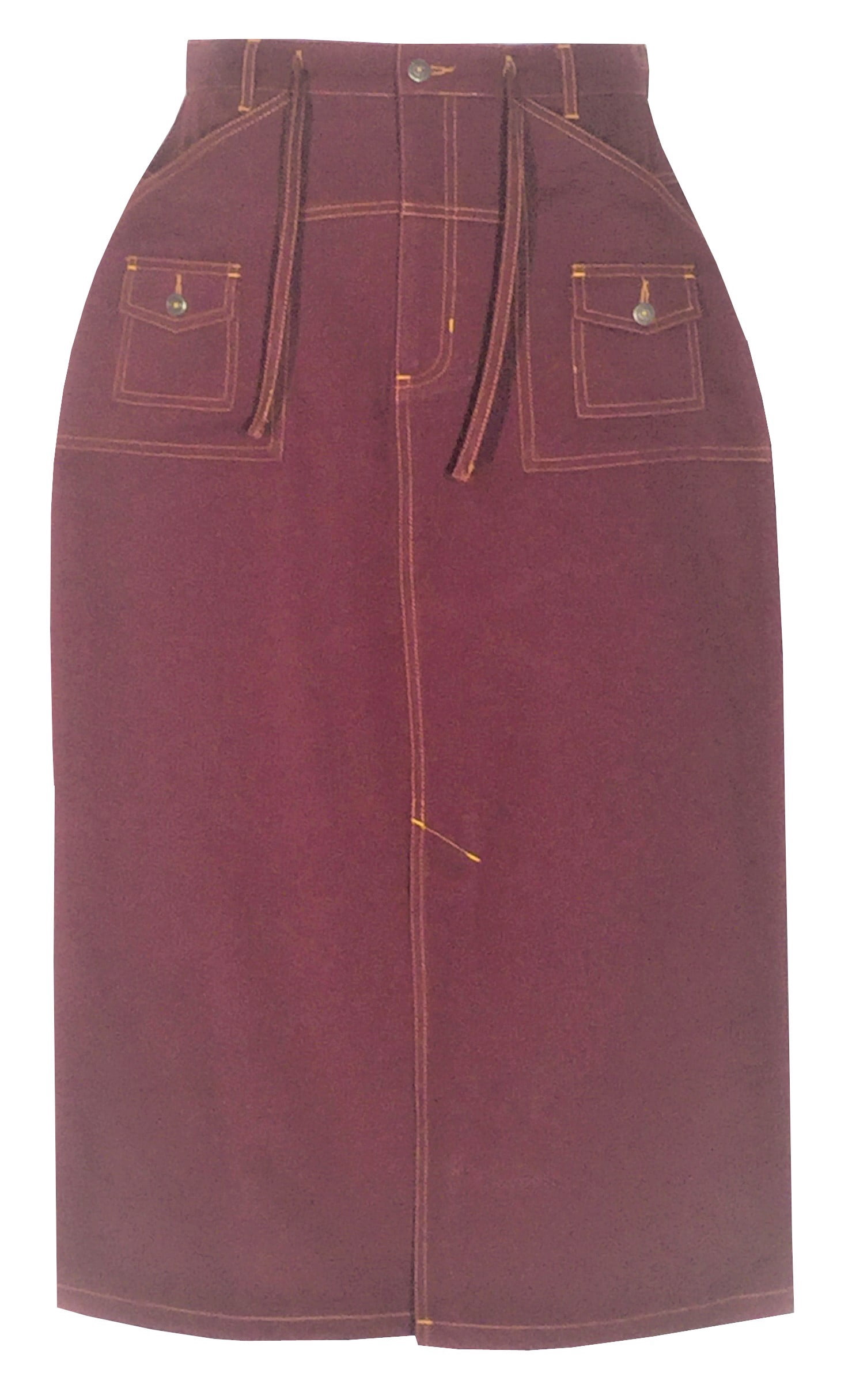 GenOne Long Denim Skirts for Women, Casual Non-Stretch Solid Color Jean ...