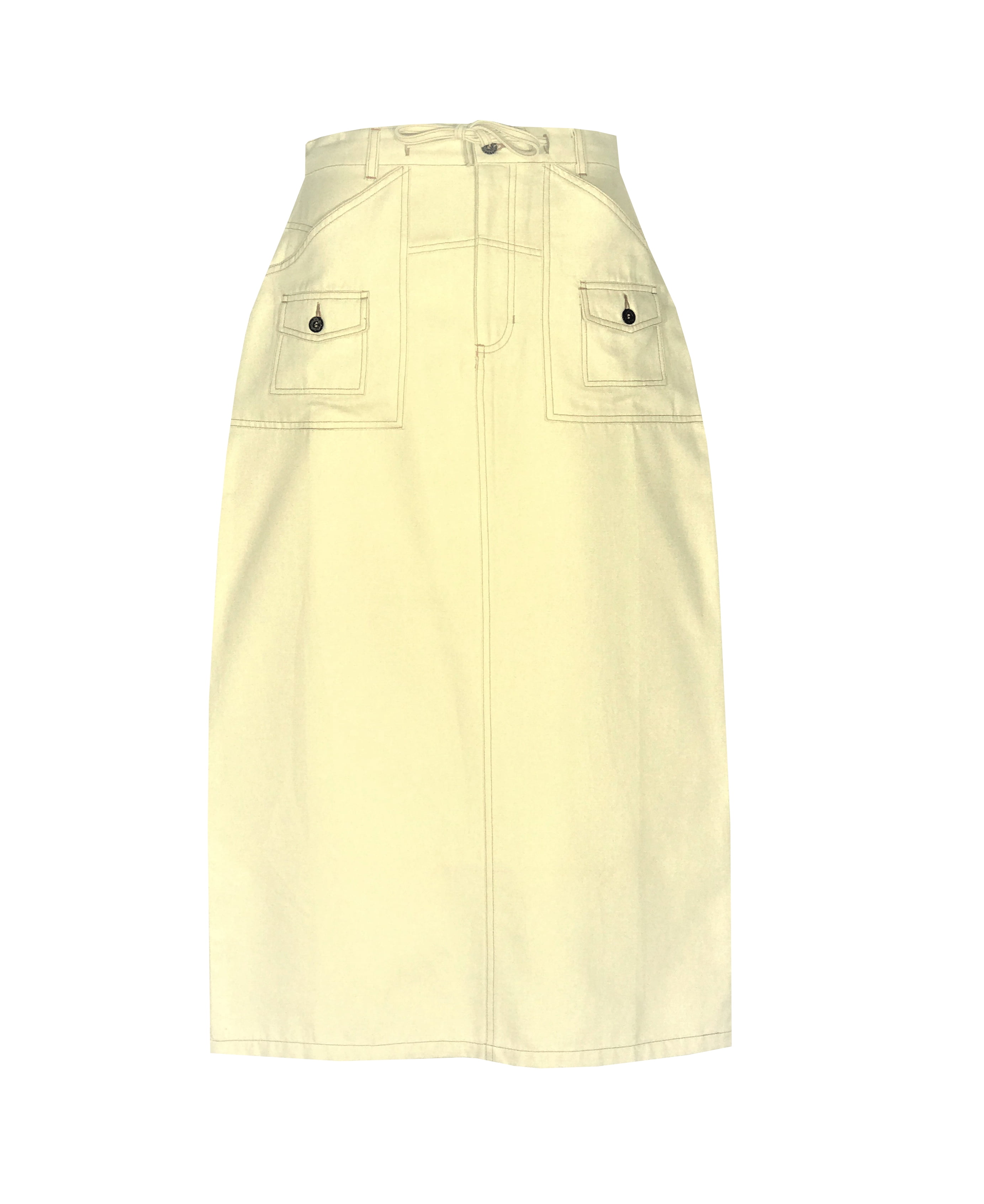 GenOne Long Denim Skirts for Women, Casual Non-Stretch Solid Color Jean ...