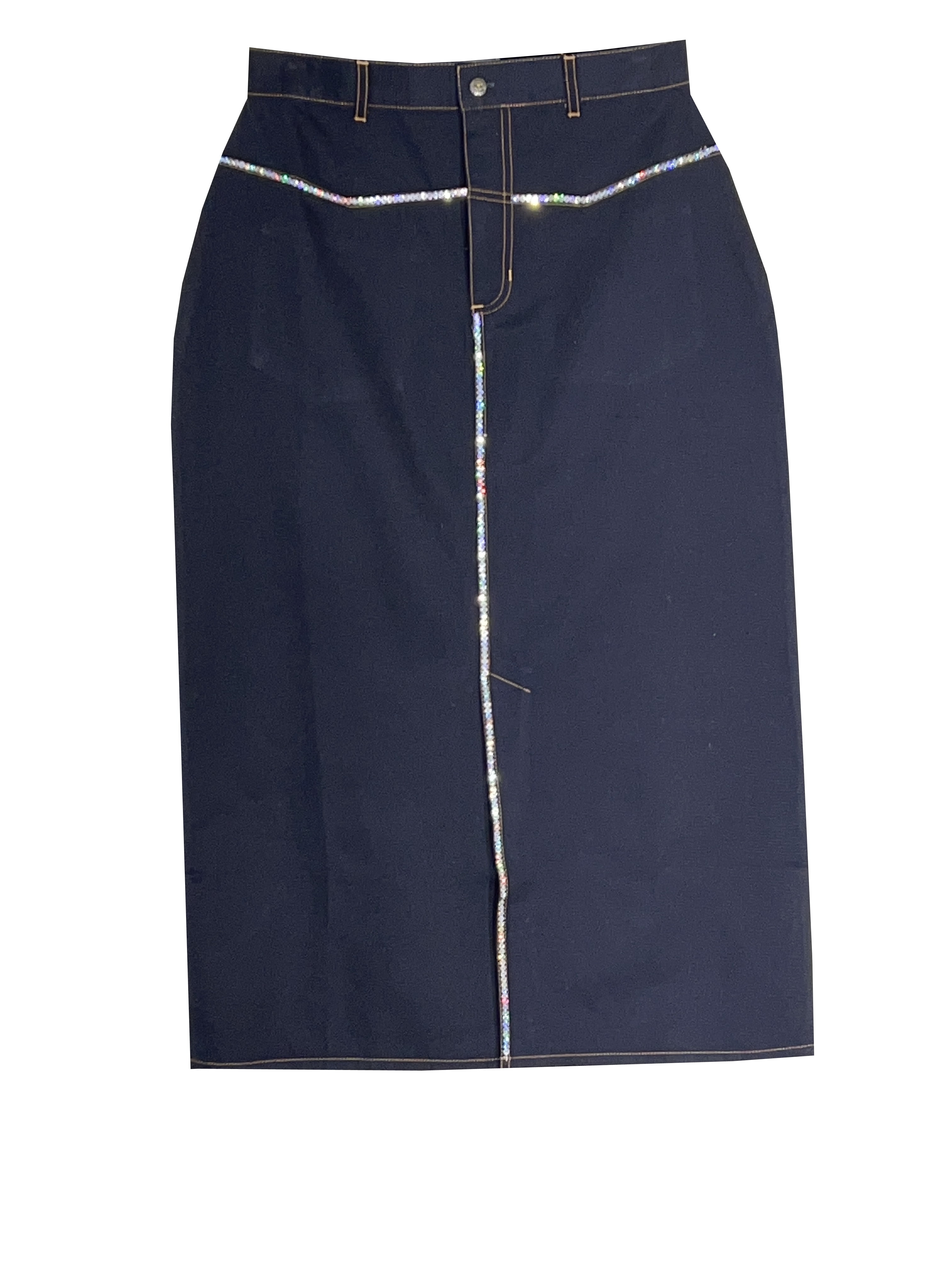 GenOne Long Skirts for Women Fall Winter Pencil Denim Jean Maxi Skirt ...