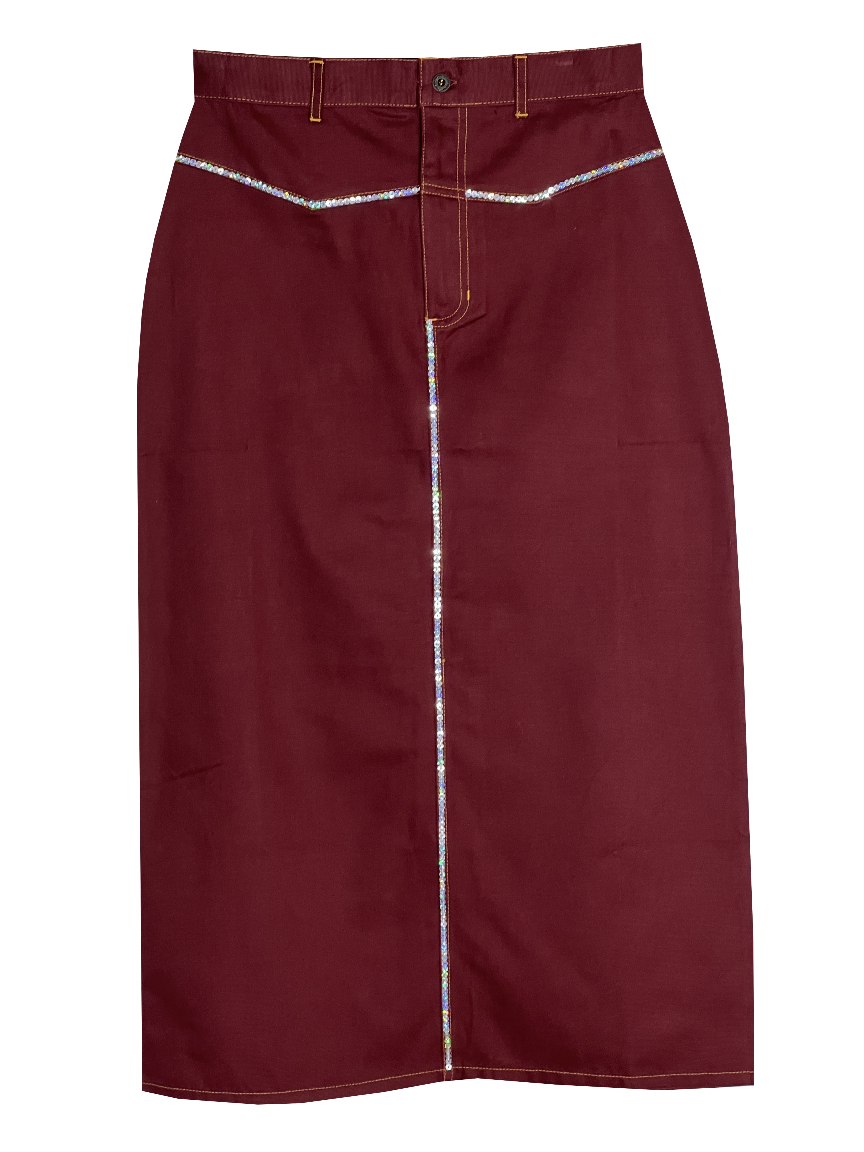 GenOne Long Skirts for Women Fall Winter Pencil Denim Jean Maxi Skirt with Slit, Pockets X-Large ...