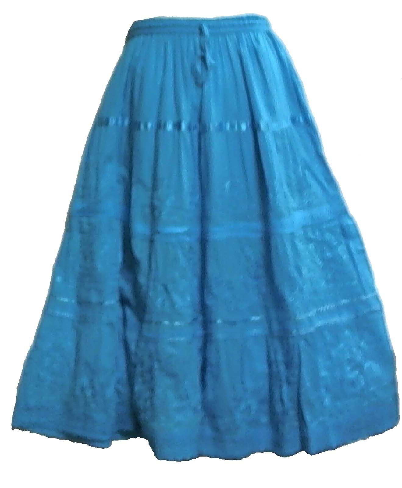 GenOne Stylish Long A-Line Cotton Fabric Traditional Party Skirts ...
