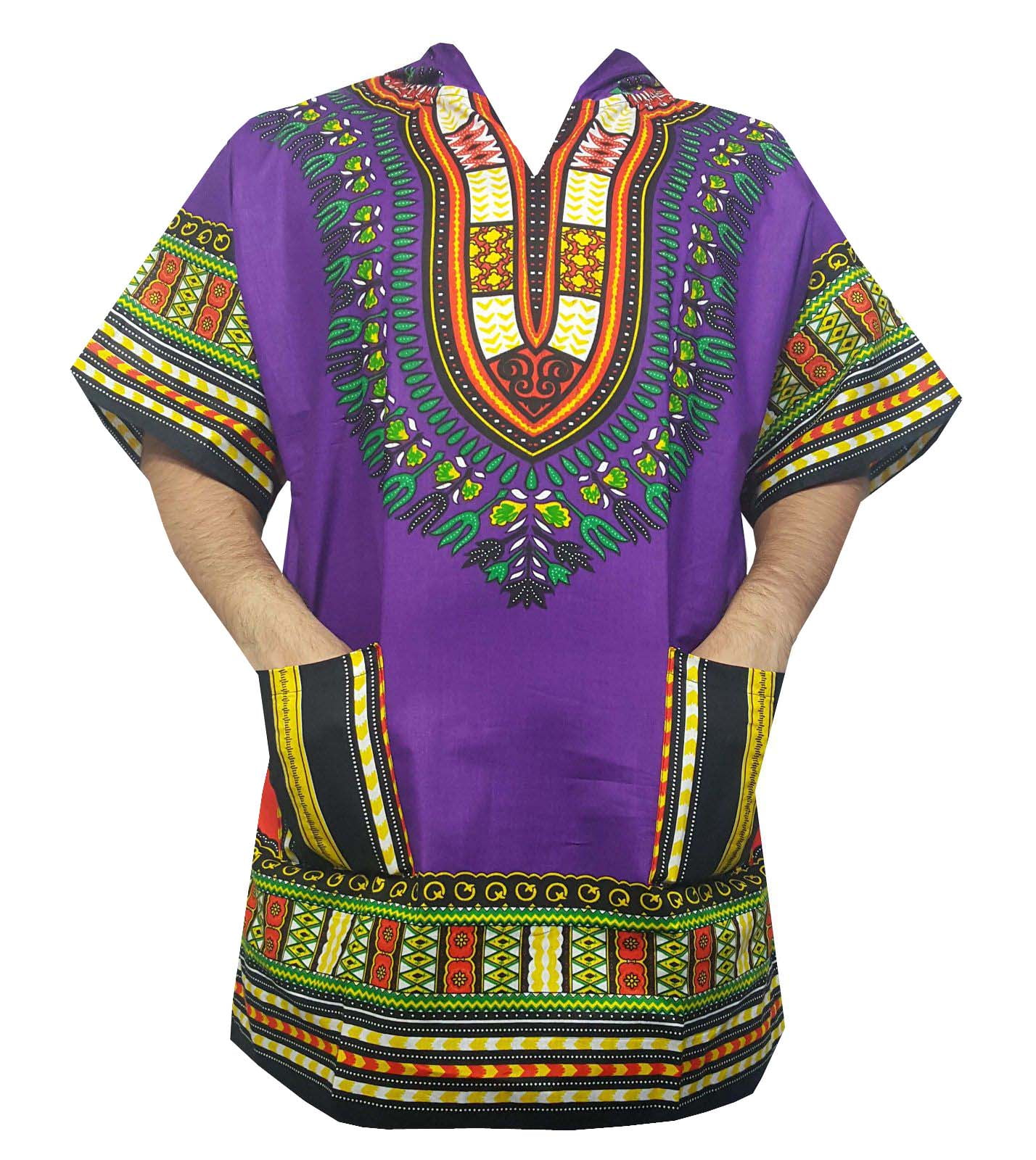 GenOne Unisex Dashiki Hoodie Men Traditional African Hoody Women Shirt Bright Colors - Walmart.com