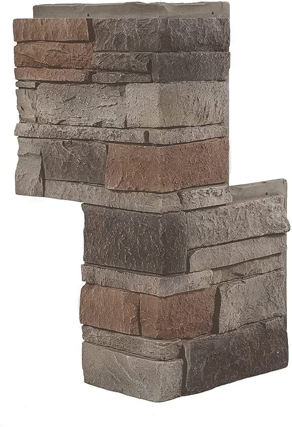 GenStone Faux Stacked Stone 90 Degree Outside Corner Panel 22.5" x 12 ...