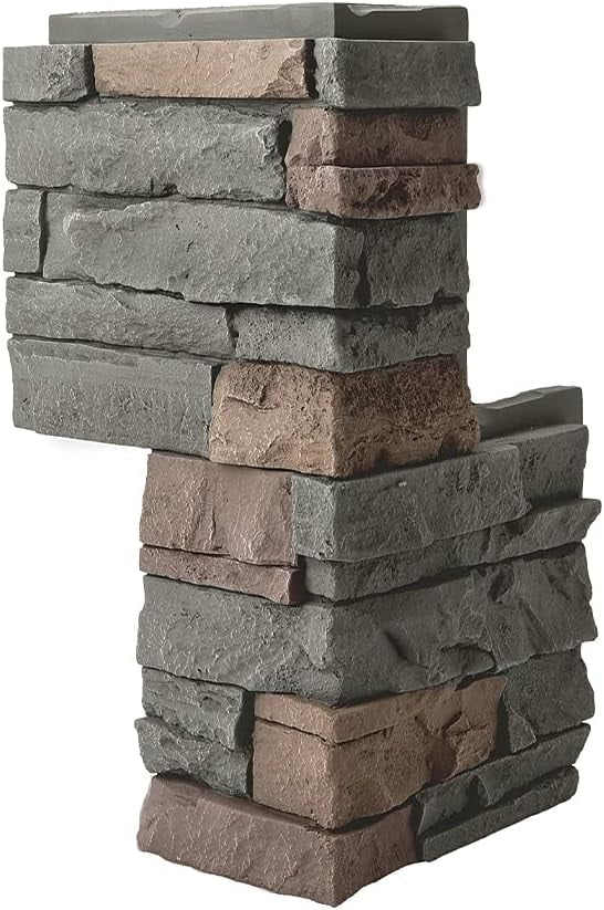 GenStone Faux Stacked Stone 90 Degree Outside Corner Panel 22.5" x 12 ...