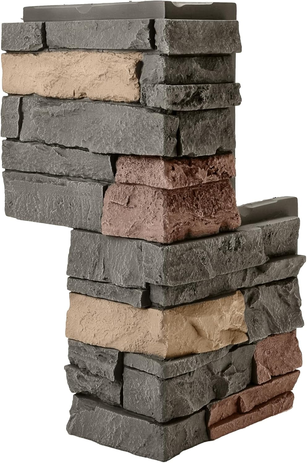 GenStone Faux Stacked Stone 90 Degree Outside Corner Panel 22.5" x 12 ...