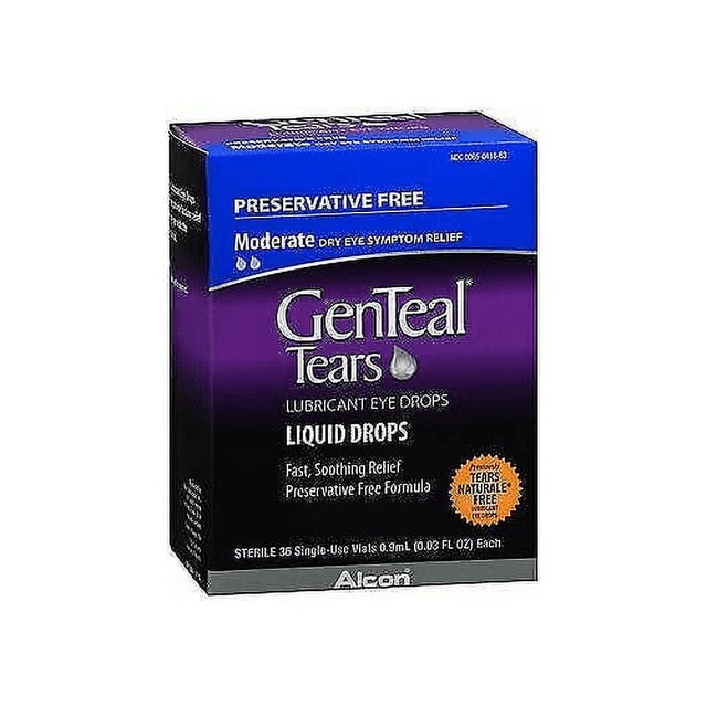 GenTeal Lubricant Eye Drops Sterile Single-Use Vials 36 ea (Pack of 3 ...