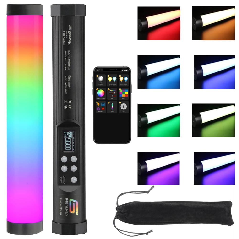 Genaray 1' RGB Tube Light LED Full Color Portable Video Light w App ...