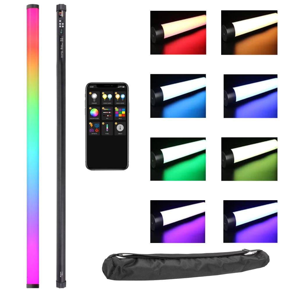 Genaray 4' RGB Tube Light LED Full Color Portable Video Light w App Control, 2800 - 8000K CCT ...