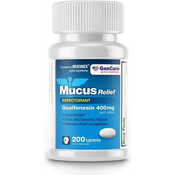 Gencare - Mucus Relief Expectorant Guaifenesin 400 mg (200 Tablets ...
