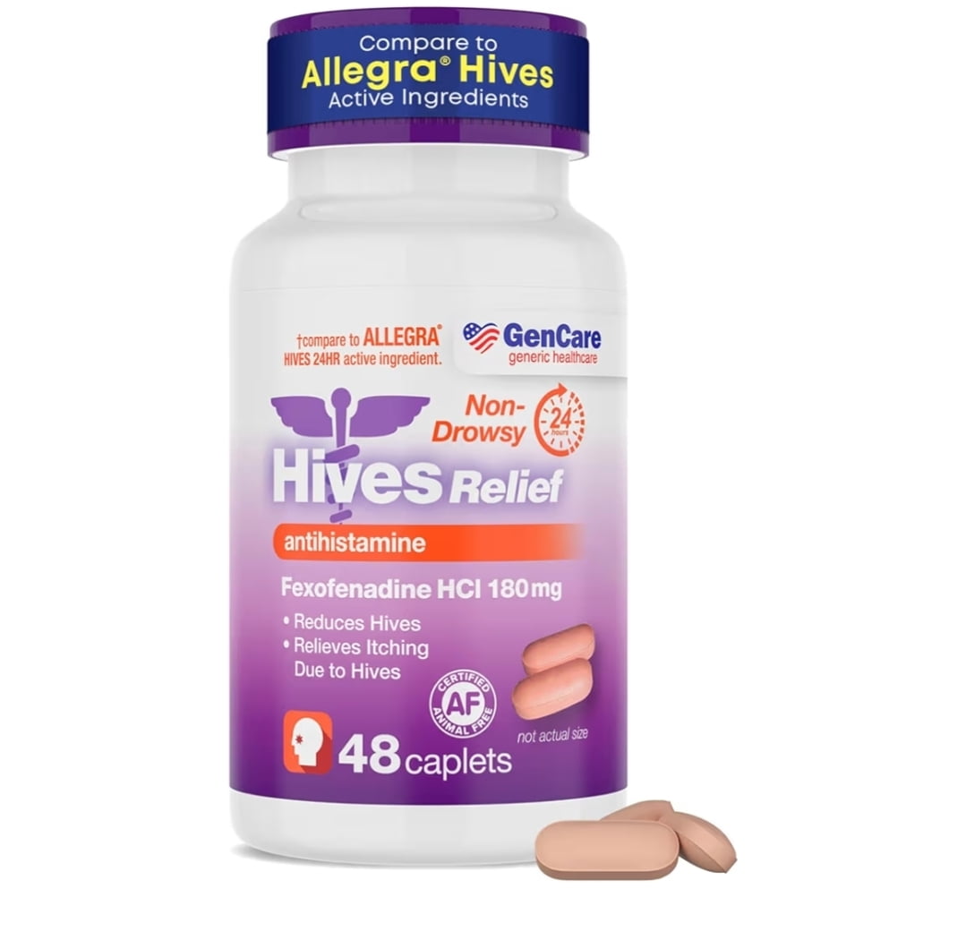 GenCare 24hr Hives Relief Allergy Medicine for Adults & Kids 12 ...