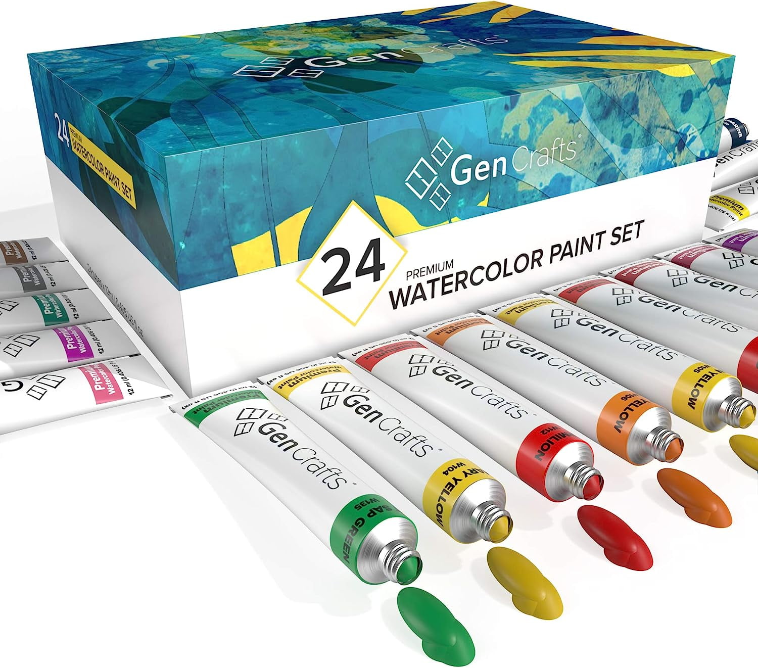 Gencrafts Professional Art Supplies Watercolor Paint Tubes, Liquid Art ...