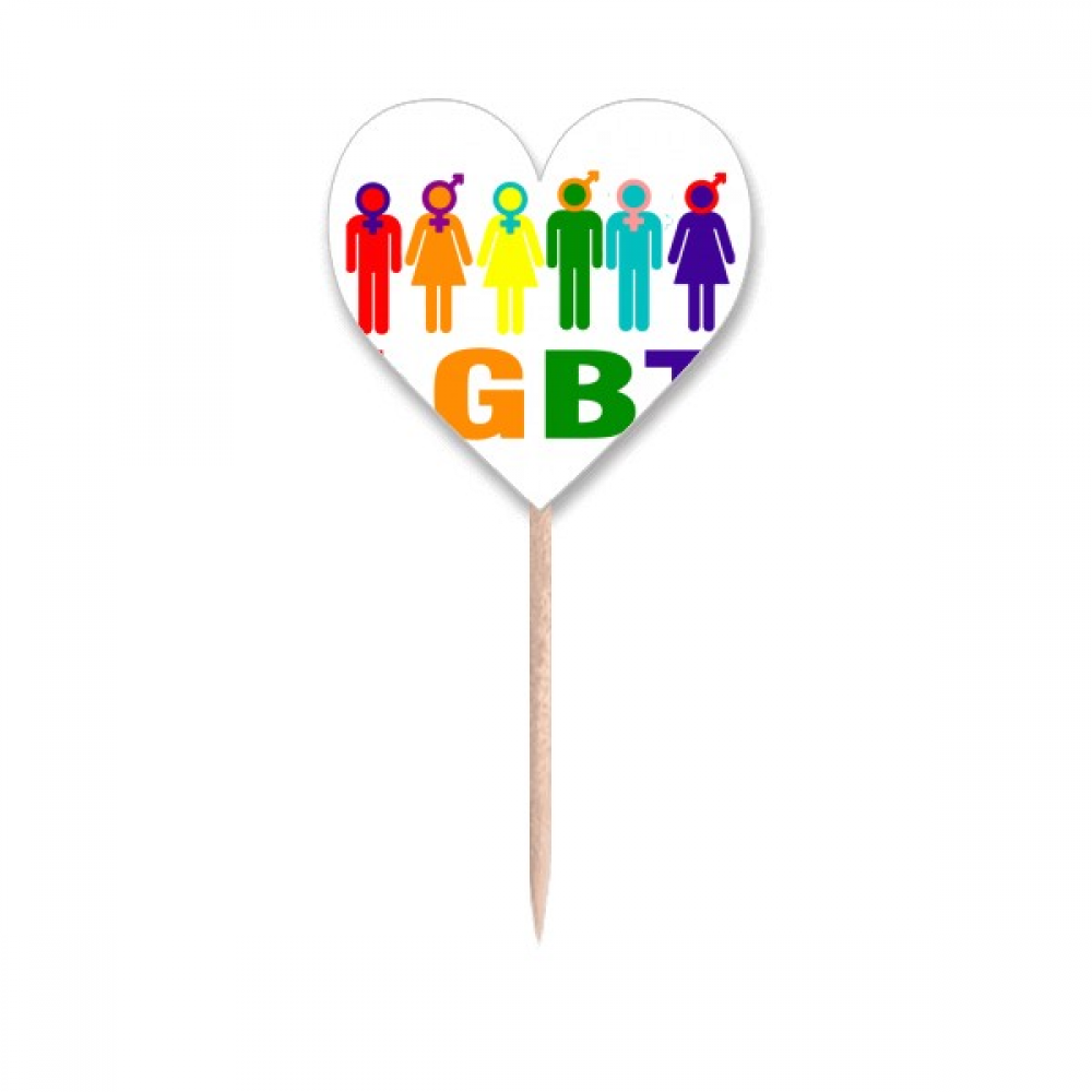 Gender Differentiation Identity Rainbow Men Women Toothpick Flags Heart ...