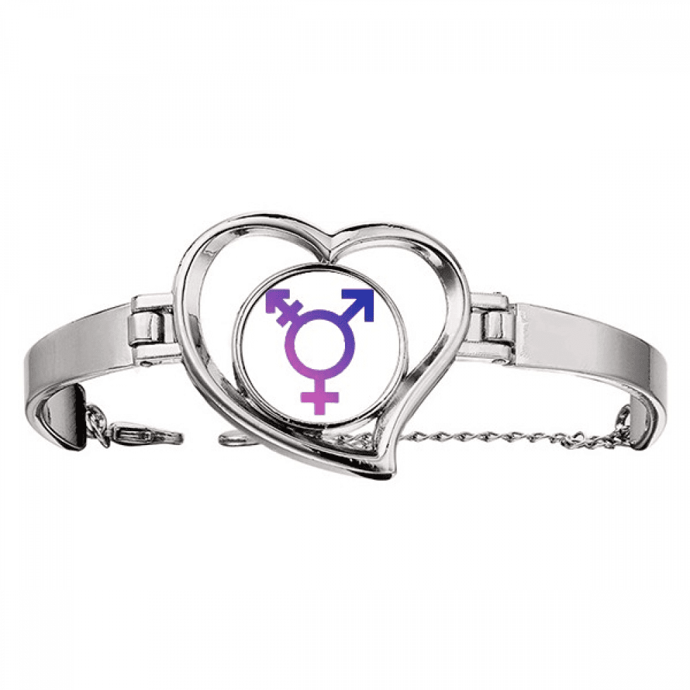 Gender Identity Rainbow Equality Bracelet Heart Jewelry Wire Bangle ...