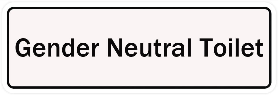 Gender Neutral Toilet Sign 9 X 3 Inch Acrylic Plastic Sign With Symbols ...