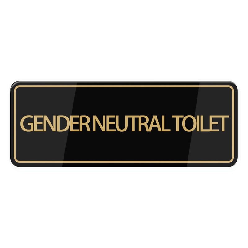 Gender Neutral Toilet Sign For House (With Strong Adhesive Tape), 3" X ...