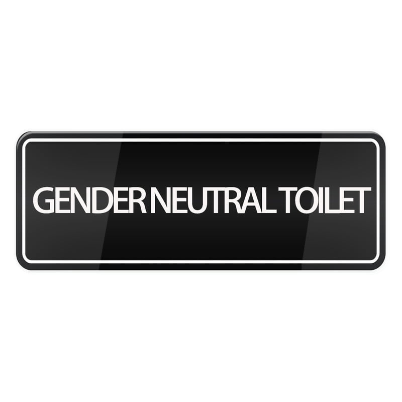 Gender Neutral Toilet Sign, Main Official Self Adhesive Sign For Door ...