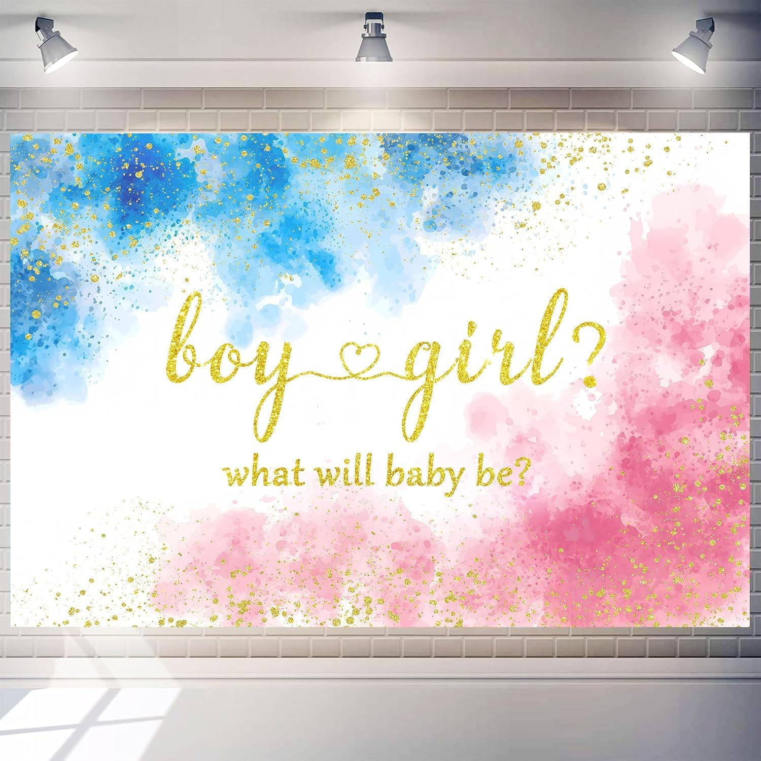 Gender Reveal Backdrop Blue and Pink Photo Props Boy or Girl ...