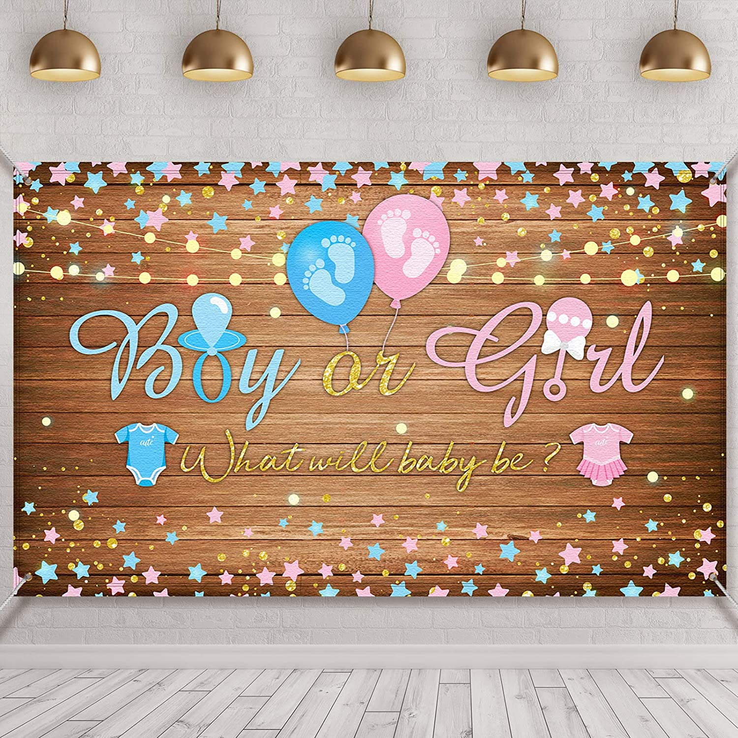 Gender Reveal Backdrop Boy or Girl Baby Gender Party Decorations ...