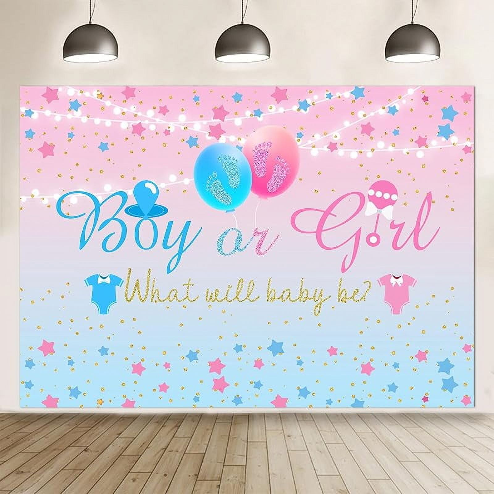 Gender Reveal Backdrop Boy or Girl Gender Reveal Banner He or She ...