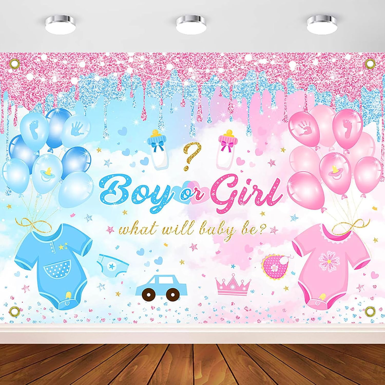 Gender Reveal Backdrop Boy or Girl Gender Reveal What Will Baby Be ...