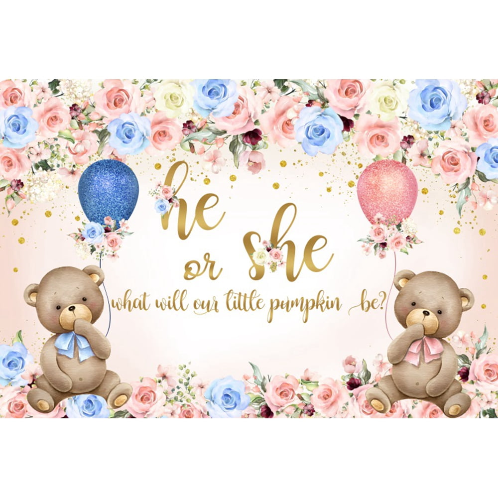 Gender Reveal Backdrop Boy Or Girl He Or She Baby Shower Photography ...