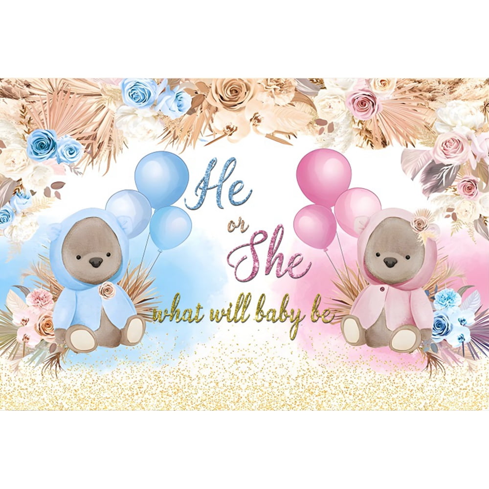 Gender Reveal Backdrop Boy Or Girl He Or She Baby Shower Photography ...