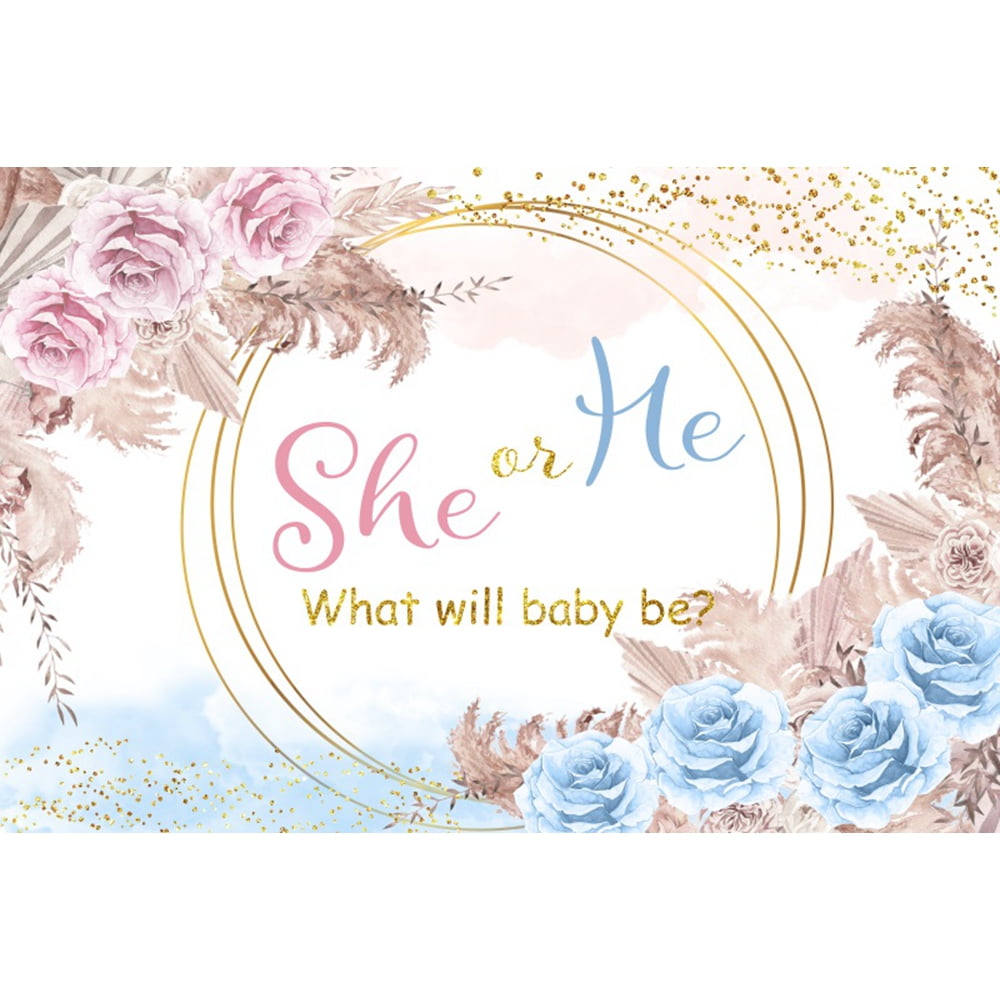 Gender Reveal Backdrop Boy Or Girl He Or She Baby Shower Photography ...