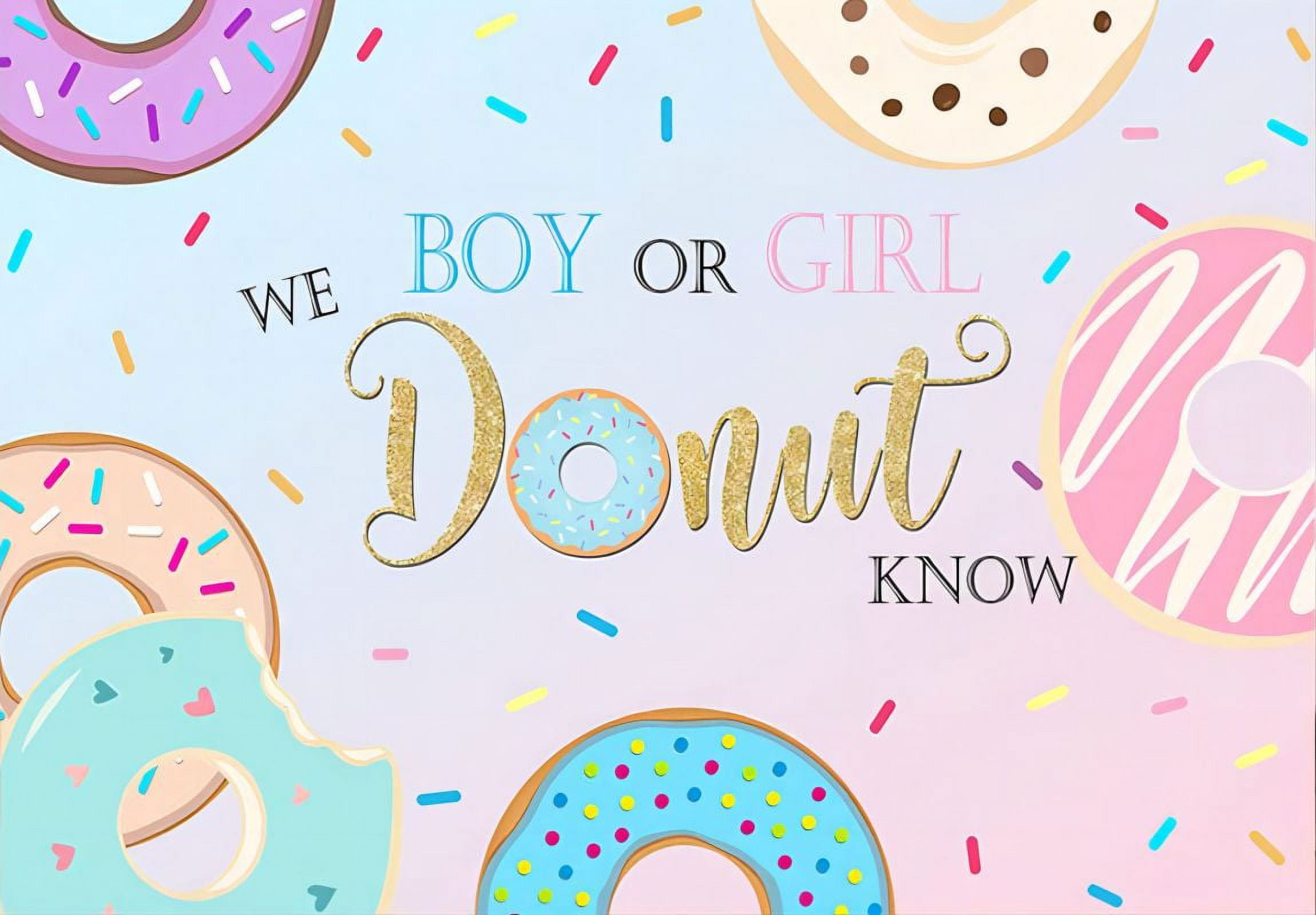 Gender Reveal Backdrop Boy or Girl Party rations Colorful Blue Sky ...
