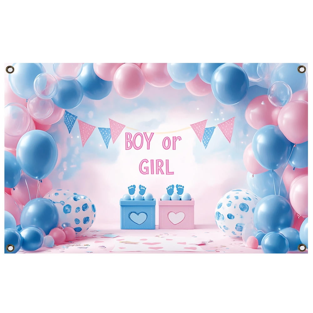 Gender Reveal Backdrop Photocall Ggender Reveal Party Banner Background ...